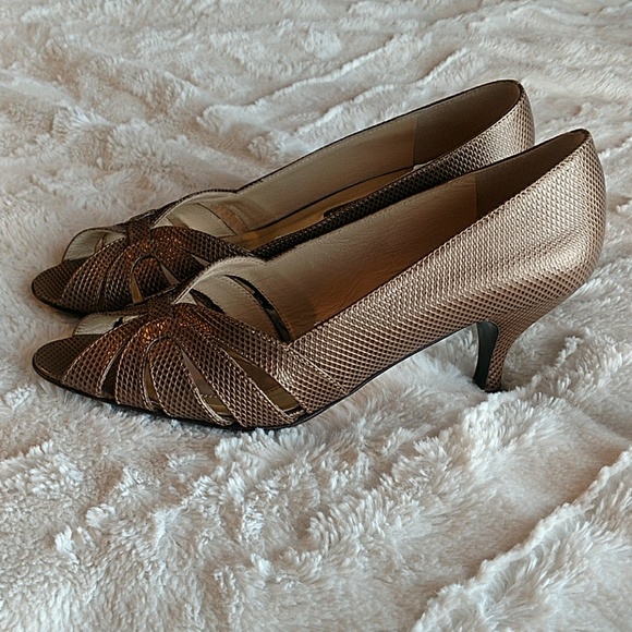 Prevata | Shoes | Vintage Prevata Bronze Faux Snake Skin | Poshmark
